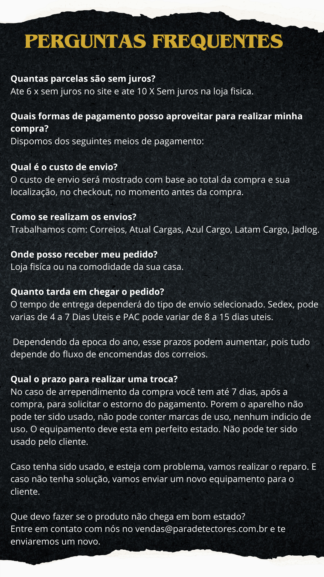 PERGUNTAS FREQUENTES