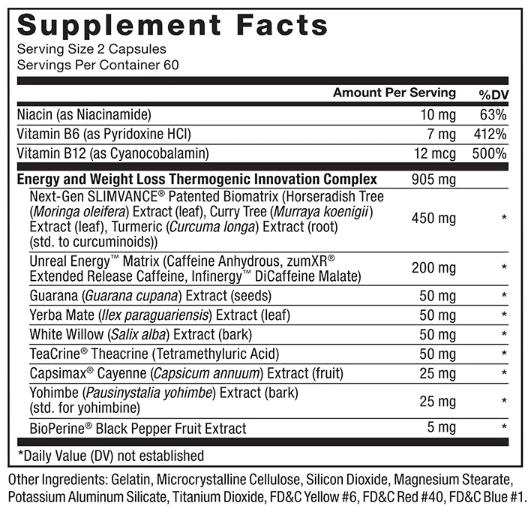 Leanfire with next gen Slimvance (120 caps) - Force Factor