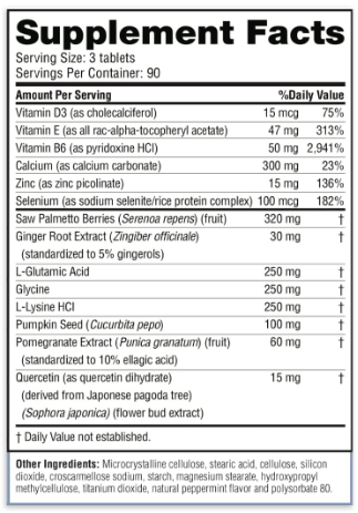 Prostate Formula with Saul Palmetto (270 tablets) - Real Health