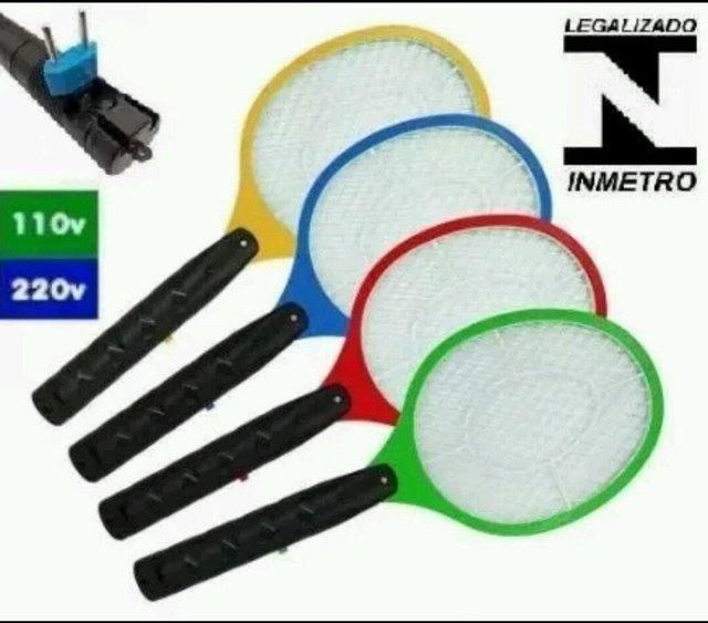 Raquete elétrica bivolt original com selo do Inmetro