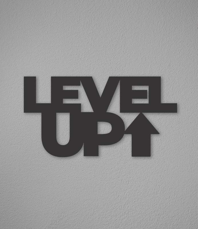 Frase "Level Up" em Acrílico - Comprar em [pendurama]