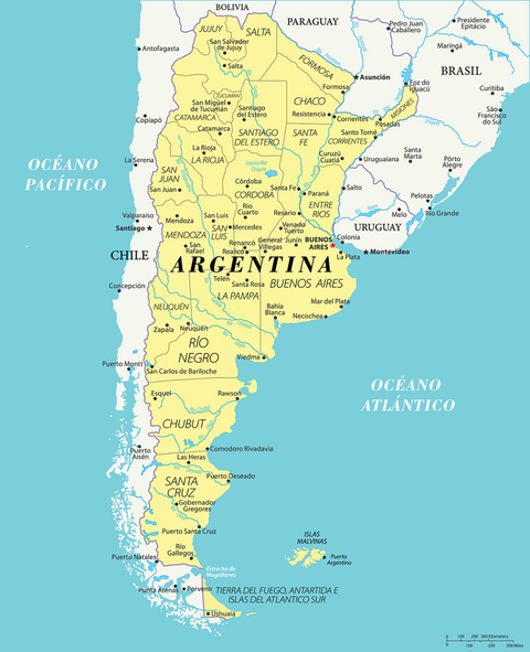 ARG 01. MAPA ARGENTINA PROVINCIA A COLOR