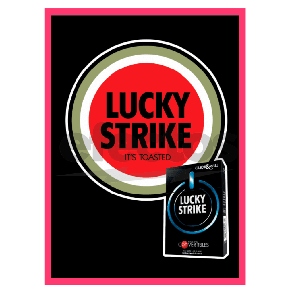 Letrero Acrílico Cigarros Lucky Strike LED Luminoso Karaoke