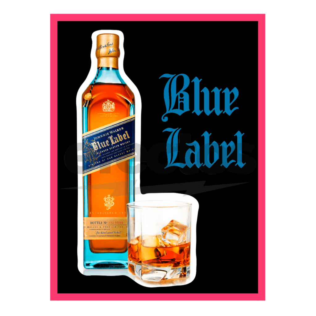 Letrero Acrílico Whisky Johnnie Walker Blue Label LED Luminoso