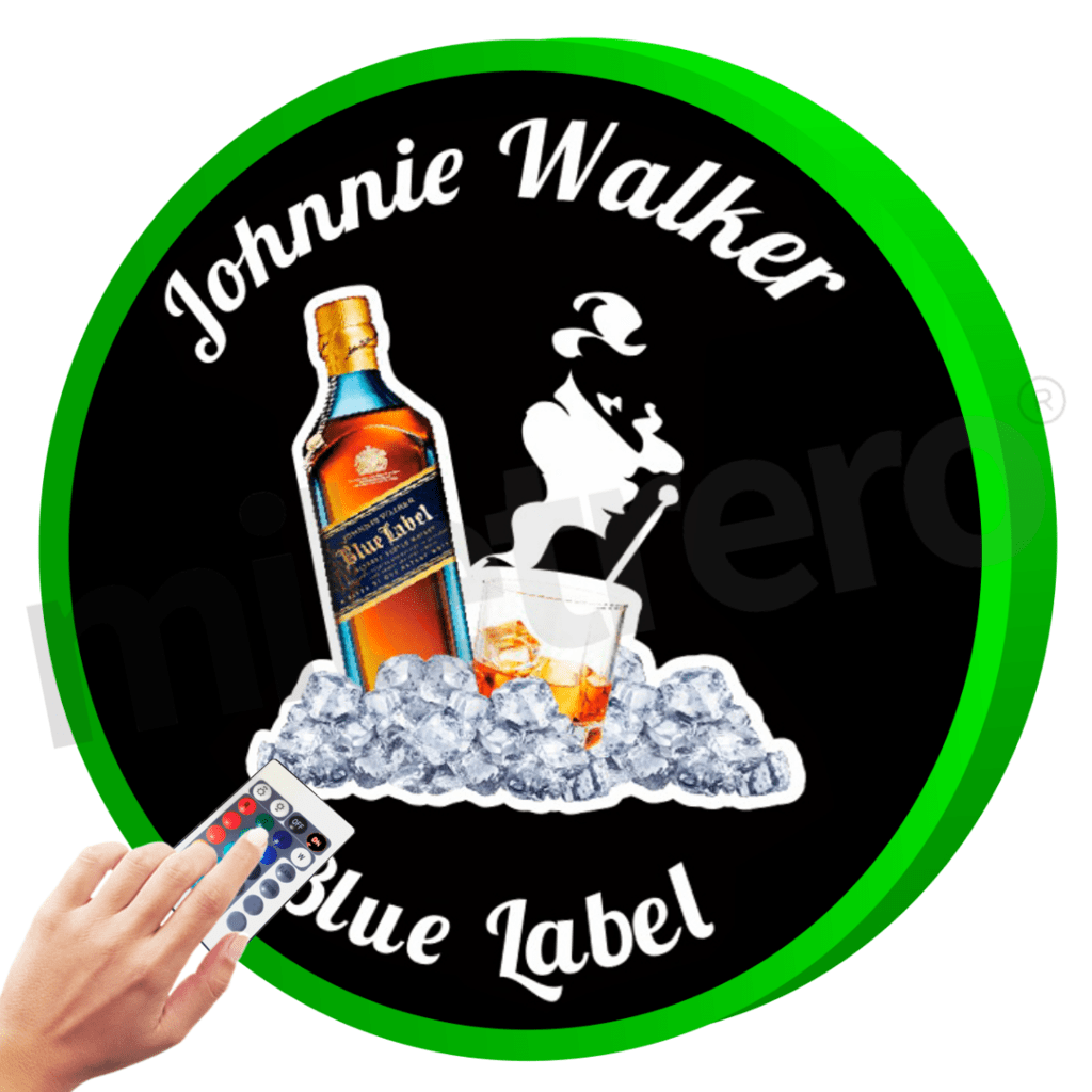 Letrero Acrílico Whisky Johnnie Walker Blue Label LED Luminoso Letrero Acrílico Whisky Johnnie Walker Blue Label LED Luminoso