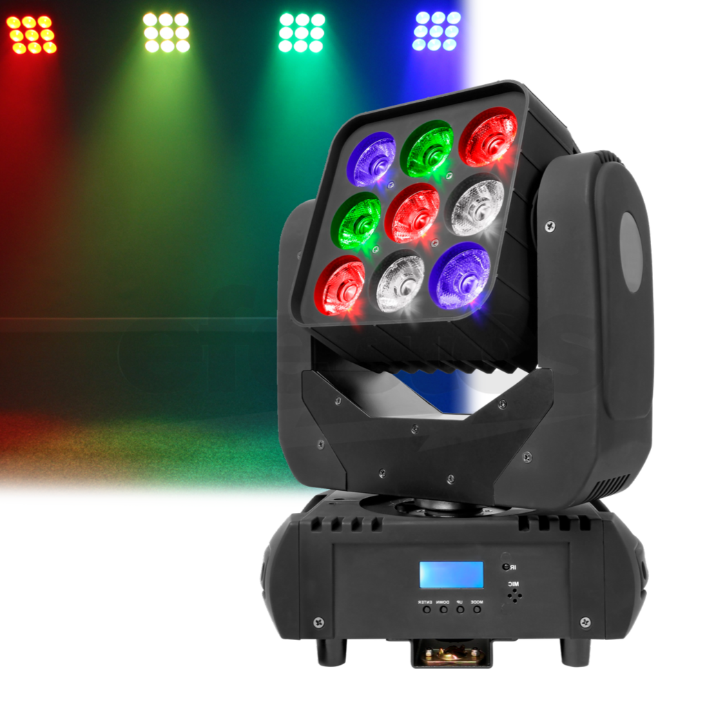 Cabeza Movil Led Wash 9x10W RGBW Dmx Discoteca Escenario Karaoke Bar