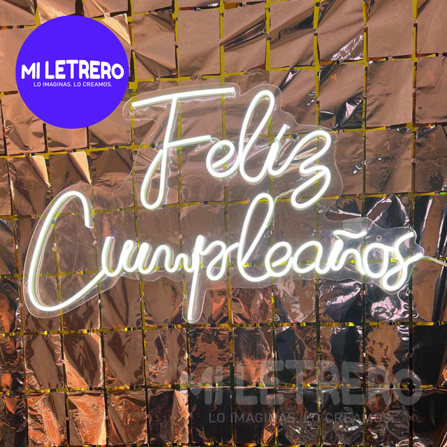 Cartel Luminoso Feliz Cumpleaños Neon Led para Eventos