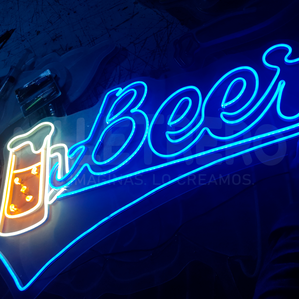 Letrero Neon Led Beer Chop de Cerveza para Discoteca Karaoke