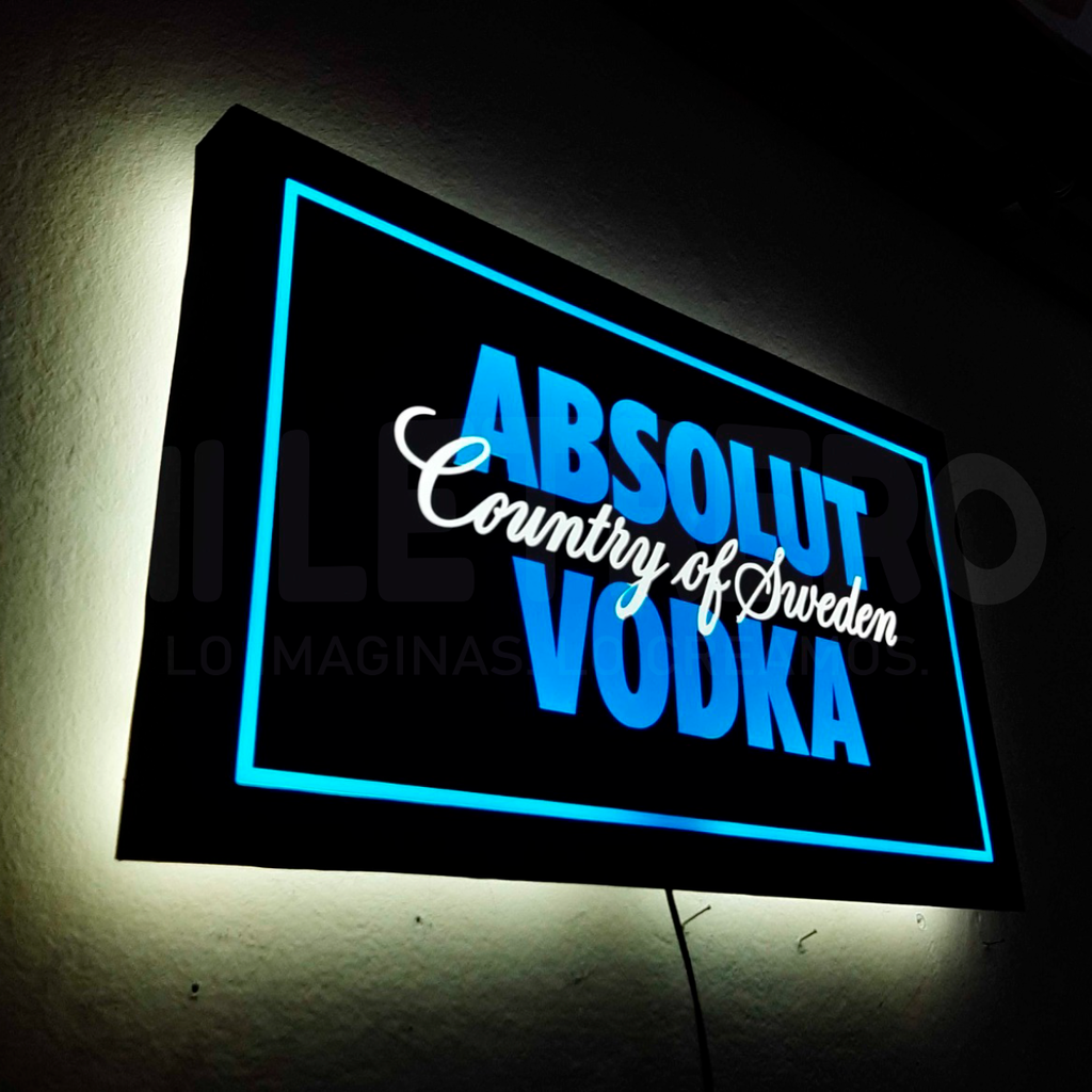 Letrero Luminoso Absolut Vodka Acrílico Led Bar Karaoke