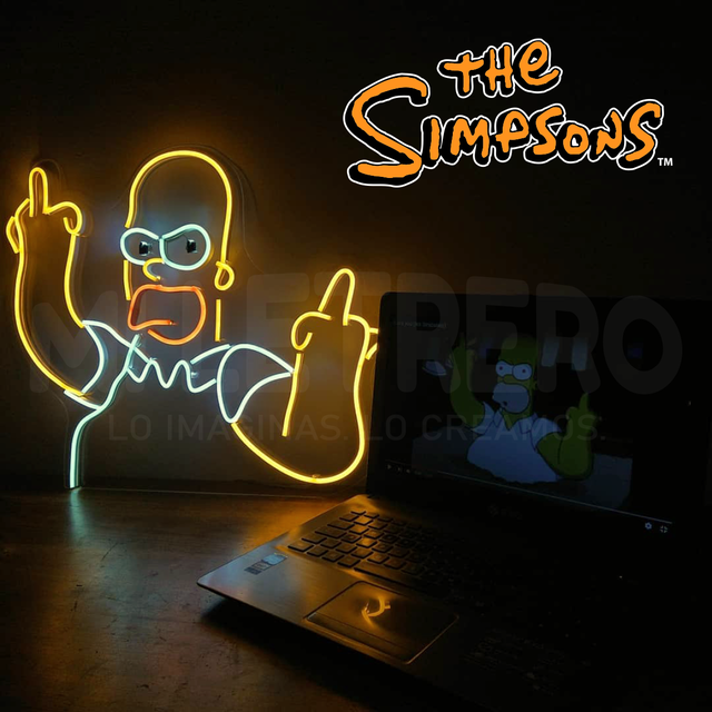 Cartel Luminoso Neon de Homero Simpsons Led Disco Bar Karaoke