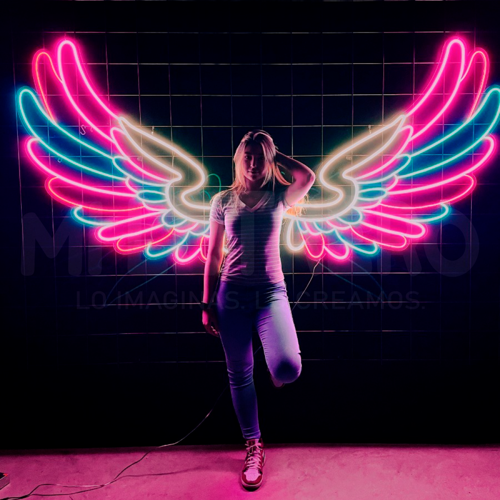 Letrero en Neon Led Luminoso Angel para Restobar