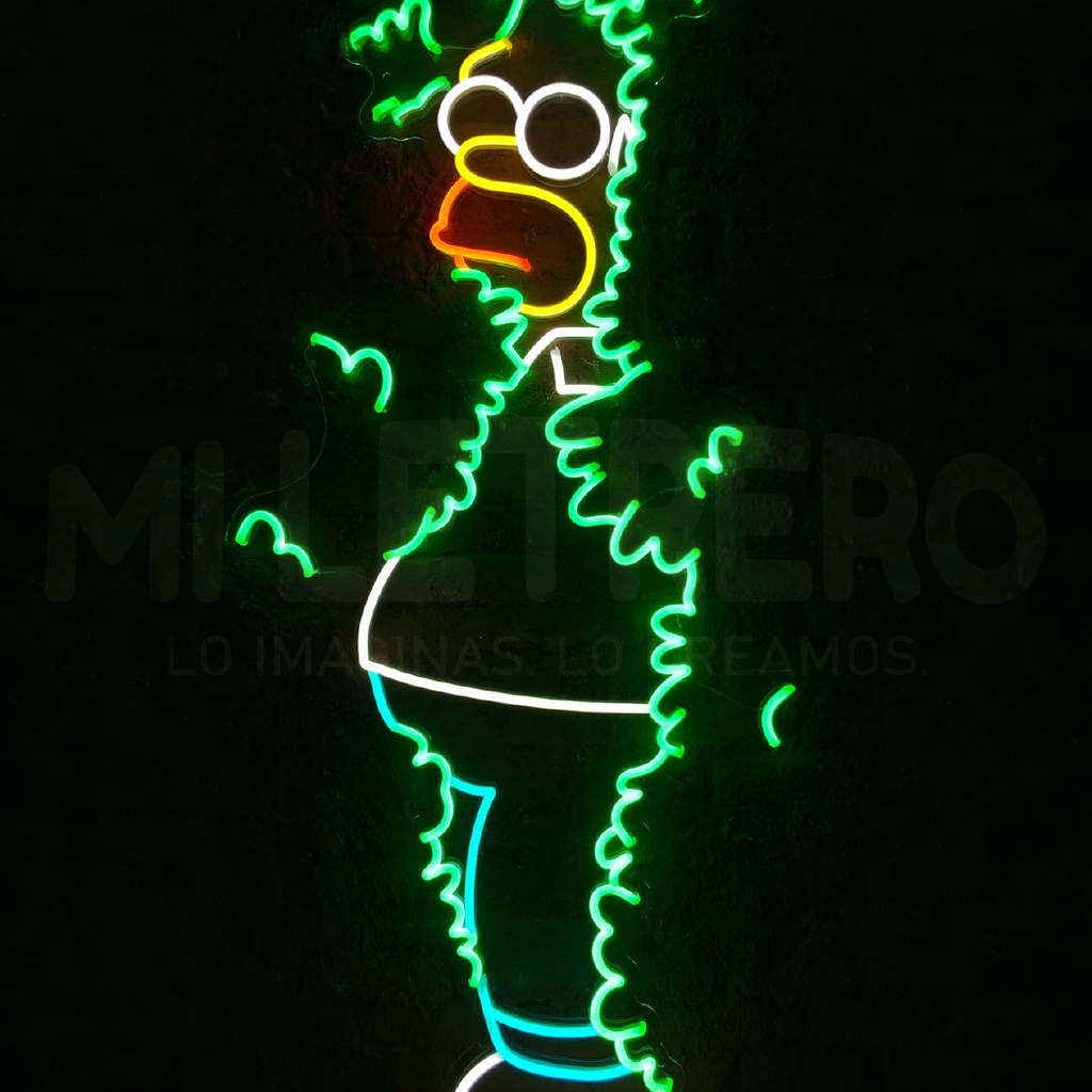 Letrero en Neon Luminoso Led Homero Simpson Karaoke Bar