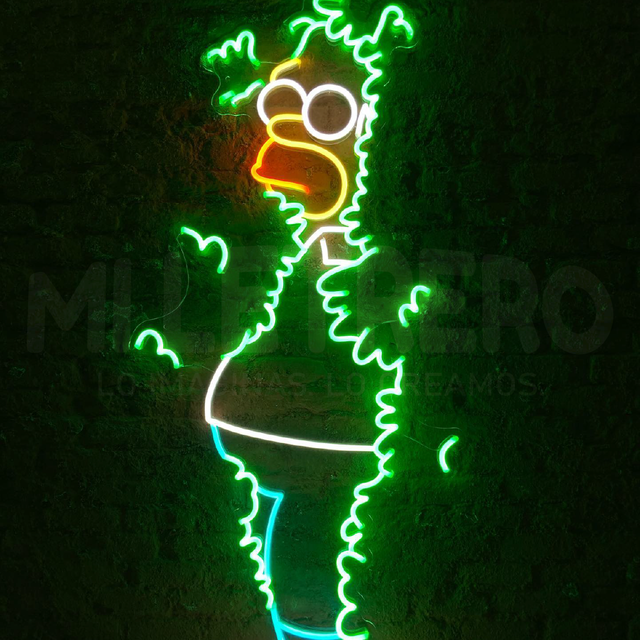 Letrero en Neon Luminoso Led Homero Simpson Karaoke Bar
