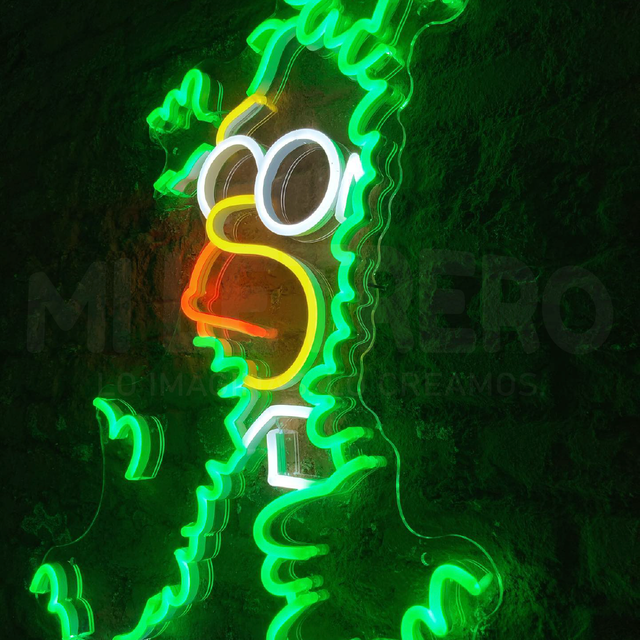 Letrero en Neon Luminoso Led Homero Simpson Karaoke Bar
