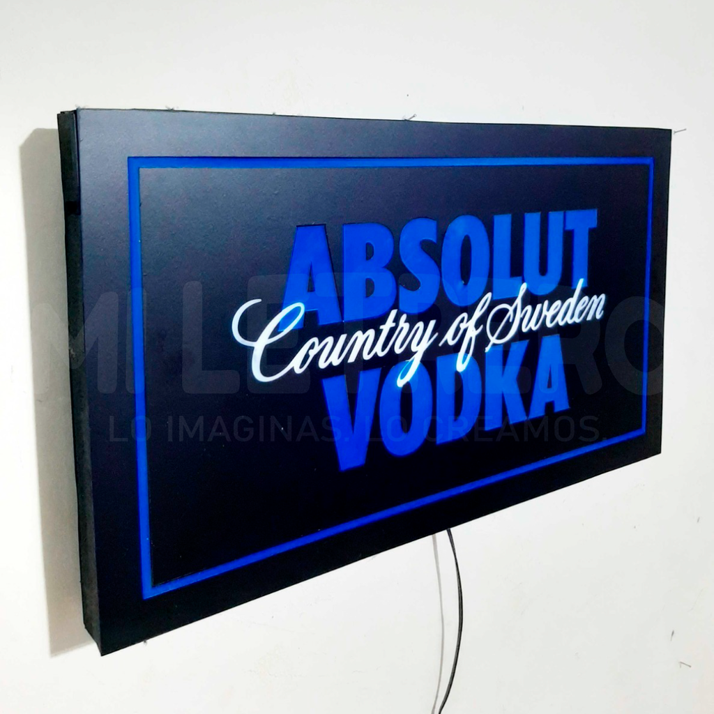 Letrero Luminoso Absolut Vodka Acrílico Led Bar Karaoke