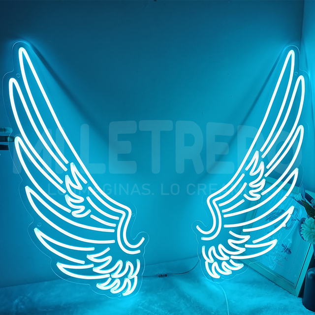 Letrero Luminoso Led Alas Angel Blanco Flexible Led Karaoke