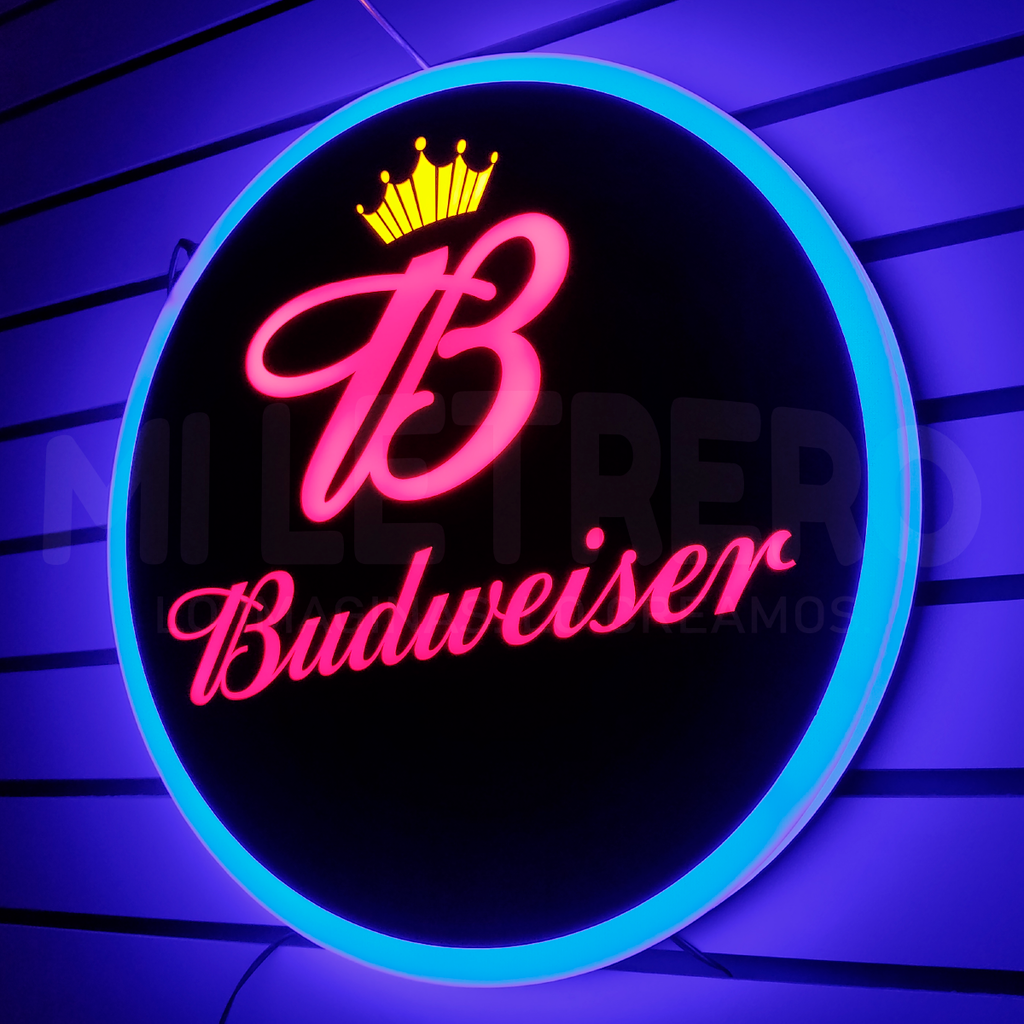 Letrero Luminoso Cerveza Budweiser Acrílico Led