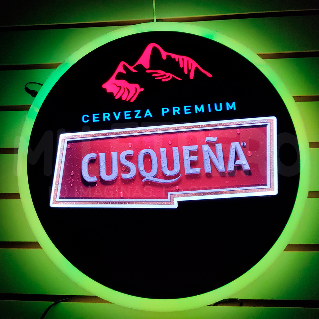 Letrero Acrílico Cerveza Cusqueña LED Luminoso Karaoke