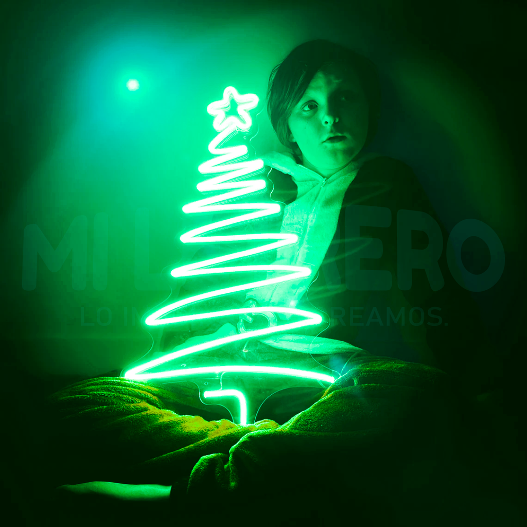 Letrero Luminoso Neon Led Árbol de Feliz Navidad