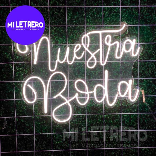 Letrero Luminoso Nuestra Boda Neon Led para Eventos