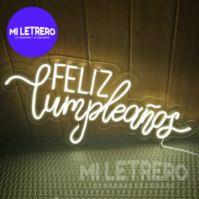 Letrero Luminoso Led Feliz Cumpleaños Neon para Eventos