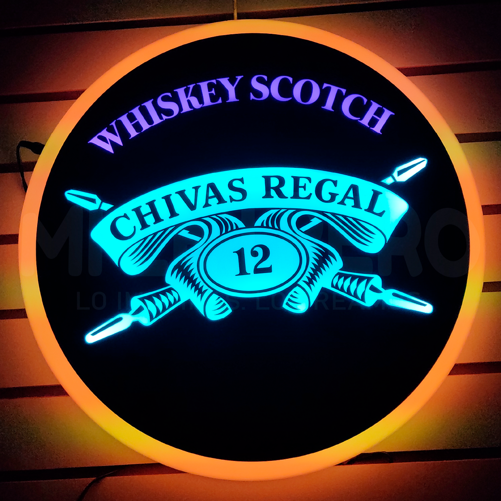 Letrero Luminoso Whisky Chivas Regal 12 Acrílico Led