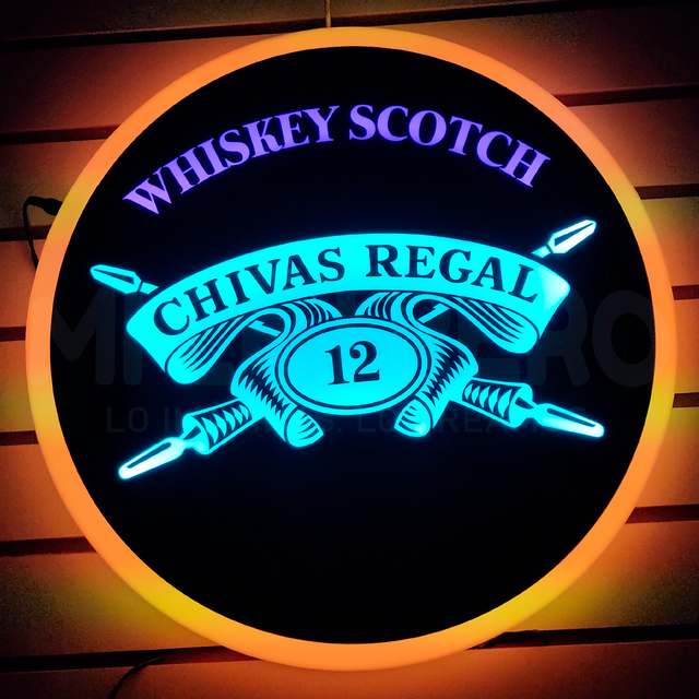 Letrero Luminoso Whisky Chivas Regal 12 Acrílico Led
