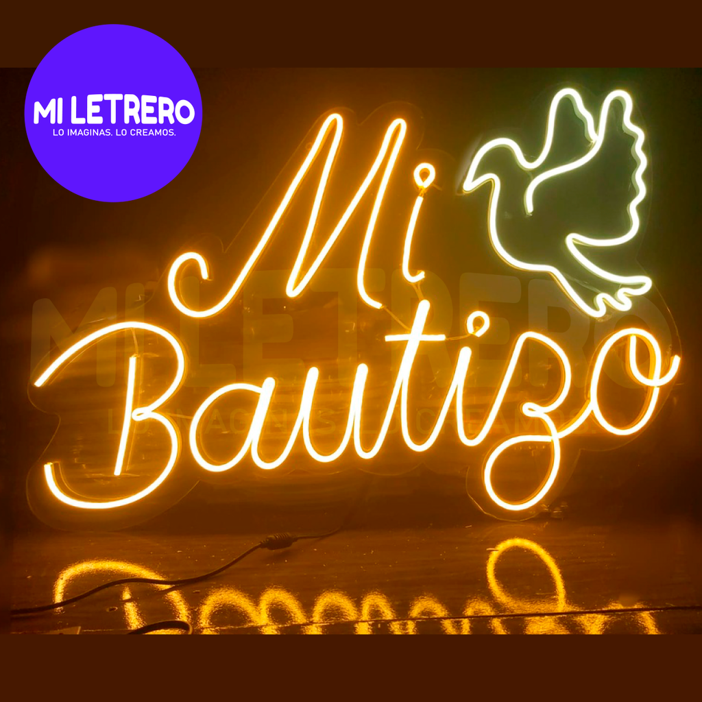 Sign Light Led Mi Bautizo Neon for events