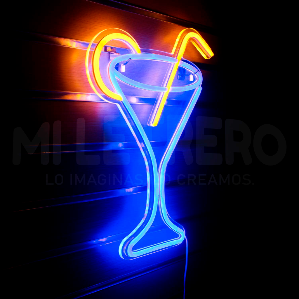 Letrero Luminoso Neon Cocktail Martini Led Flexible Bar