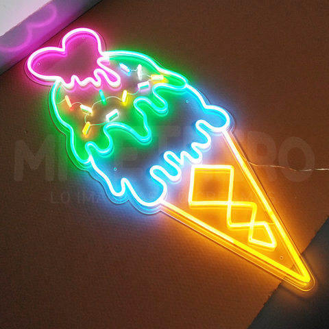 Letrero Luminoso Cono Helado Ice Cream NEON LED Flexible