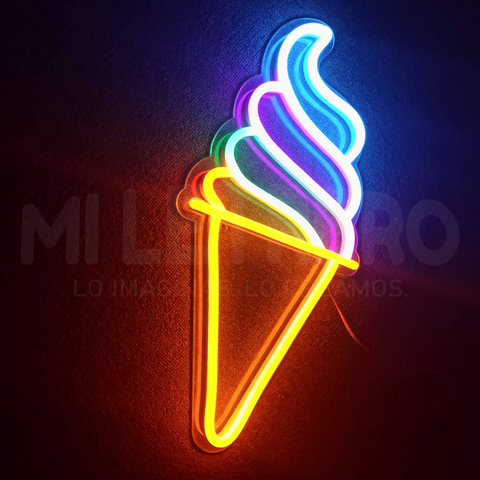 Letrero Luminoso Helado Ice Cream NEON LED Flexible