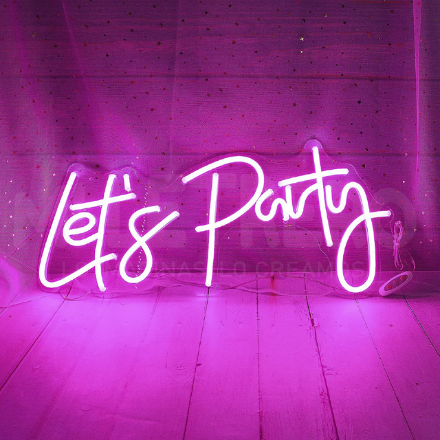 Letrero Luminoso Neon Let's Party Flexible Led