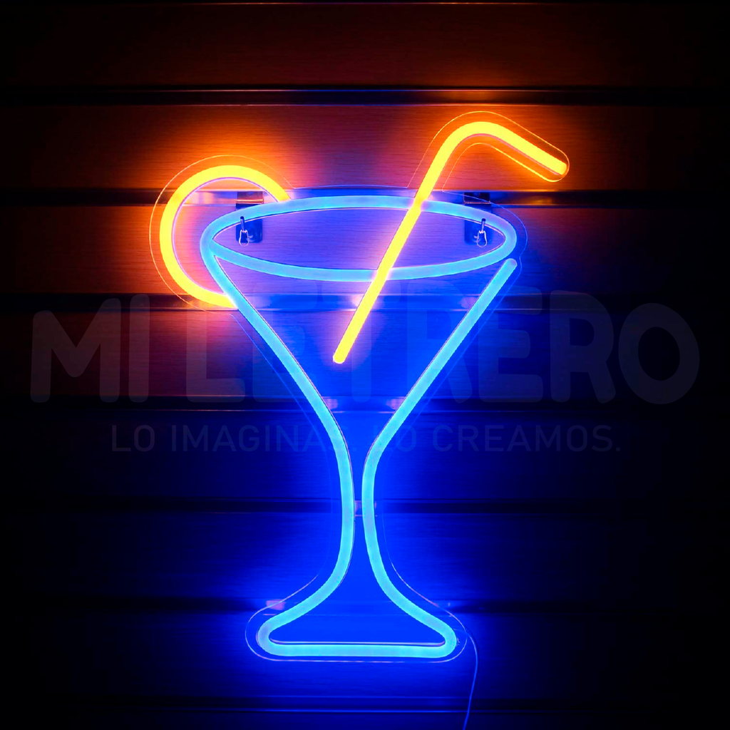 Letrero Luminoso Neon Cocktail Martini Led Flexible Bar