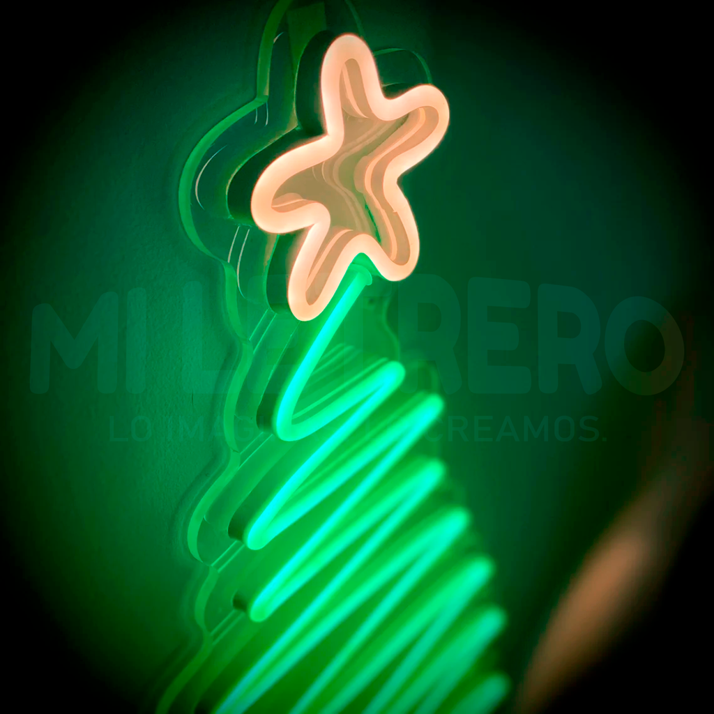Letrero Luminoso Neon Led Árbol de Feliz Navidad