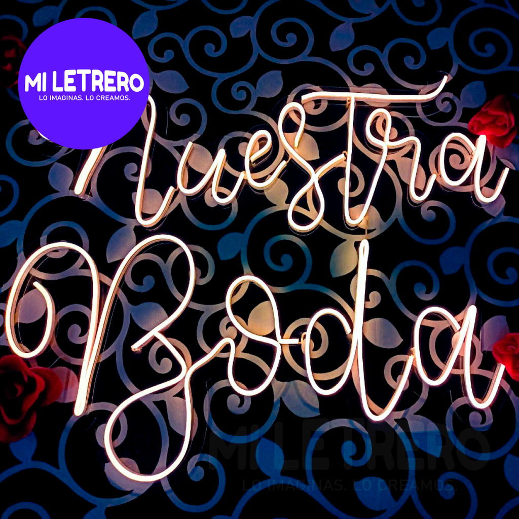 Letrero Luminoso Nuestra Boda Neon Led para Eventos