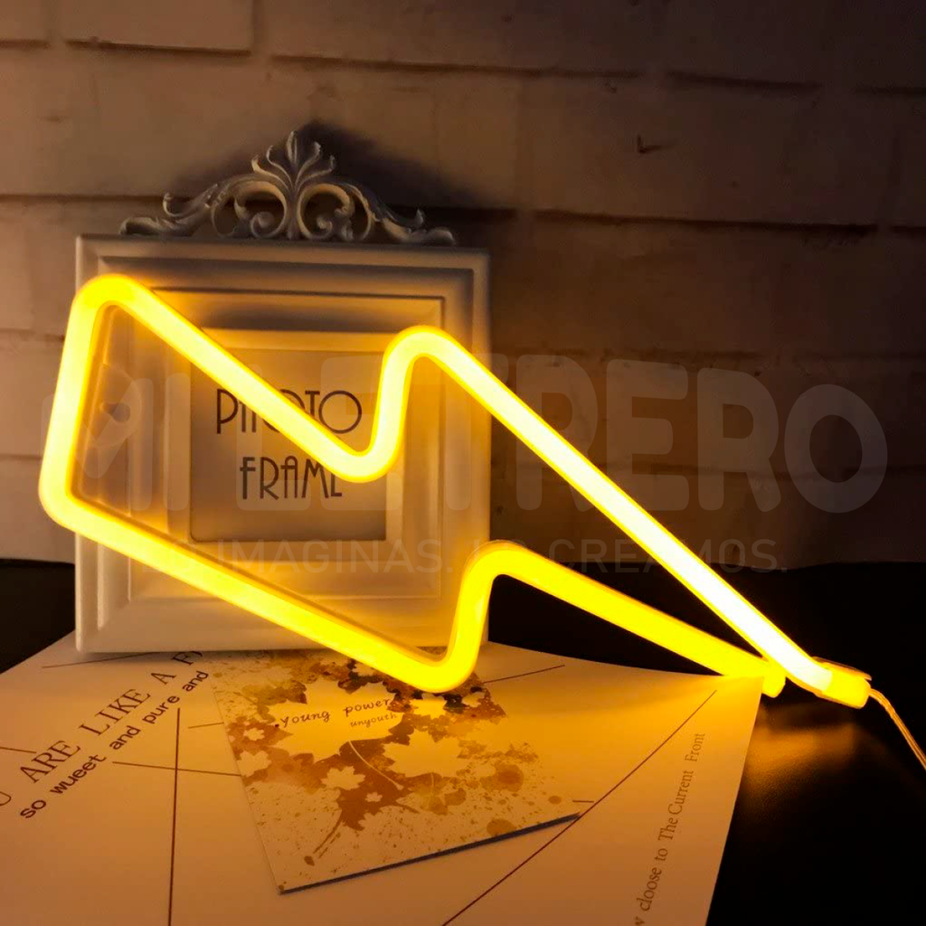Letrero Luminoso Rayo Dorado NEON LED Flexible