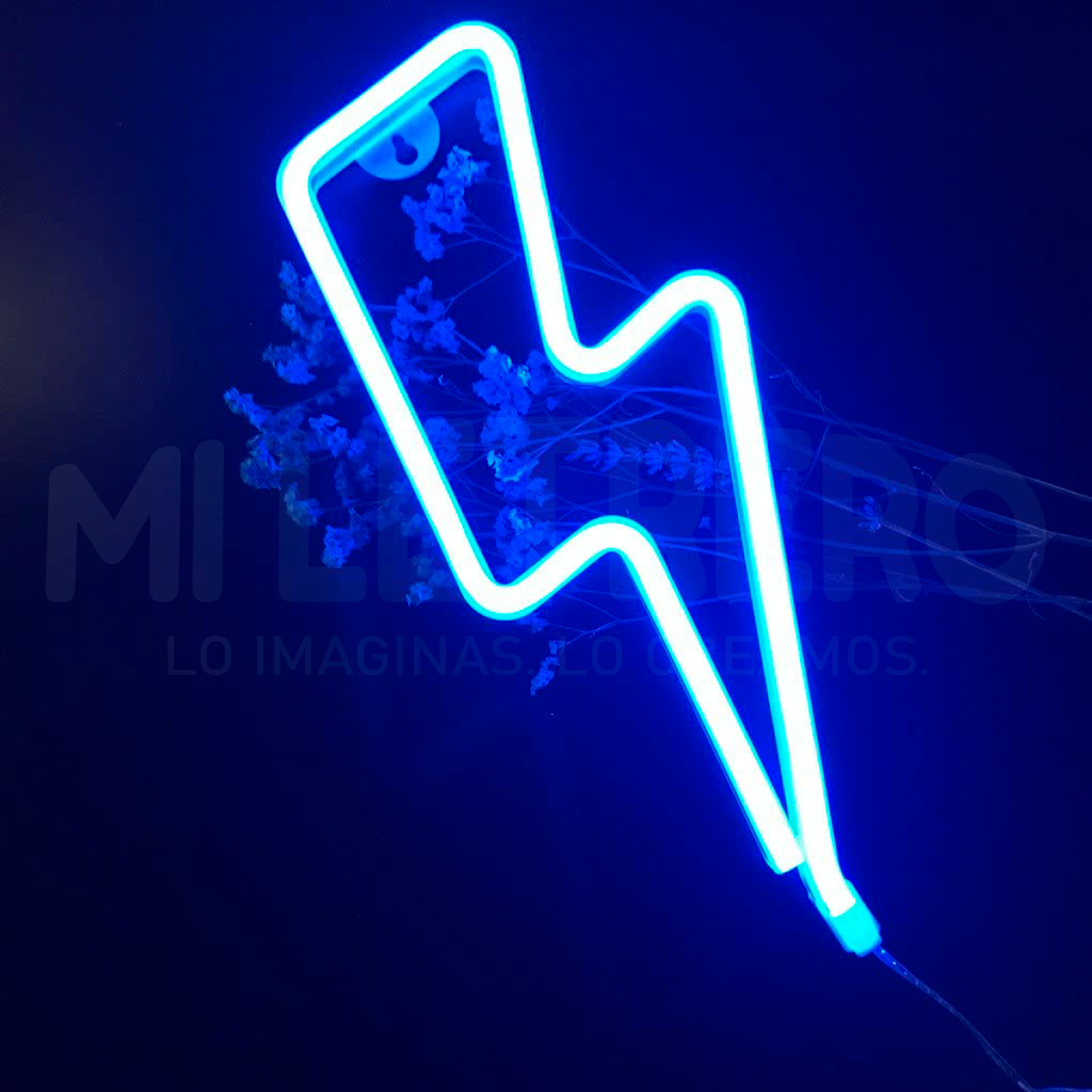 Letrero Luminoso Rayo Azul NEON LED Flexible