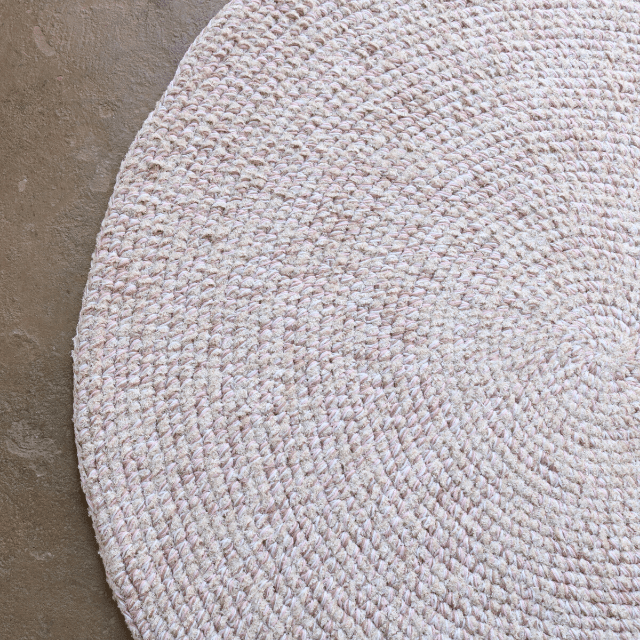 Tapete Redondo Rosa Claro - Comprar em Oficina da Roça