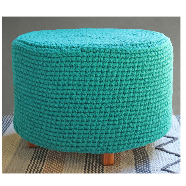 Puff Verde Agua de Sala e Quarto - Oficina da Roça