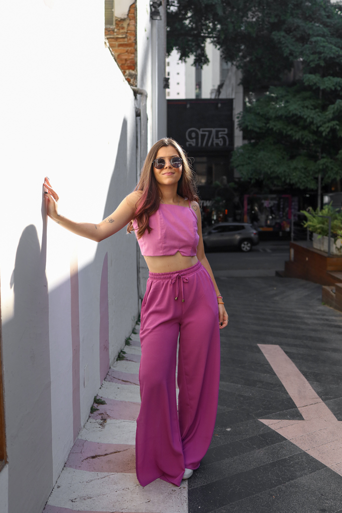 Calça Antonia - Rosa - Comprar em Malka atelier