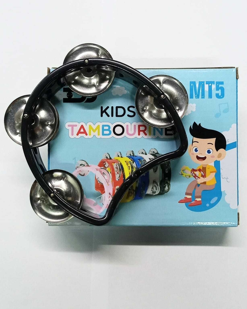 Dadi Mt5 Bk Pandereta Para Niños 8 Sonajas Negro Edenlp