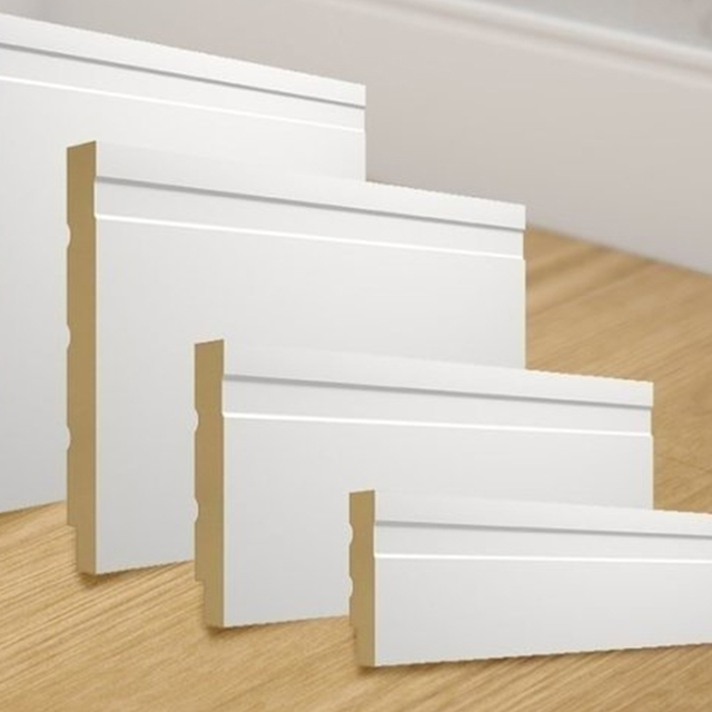 Rodapé MDF 15CM Revest. PVC Branco-1 friso (15cm x 15mm x 2,16m)