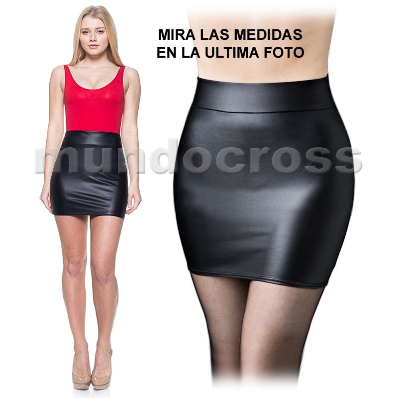 Sexy Pollera Mini Talles Grandes Napa De Pu Muy Elastizable