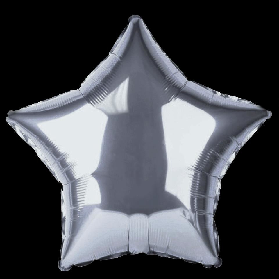 Globo metalizado 18" modelo estrella color plateado