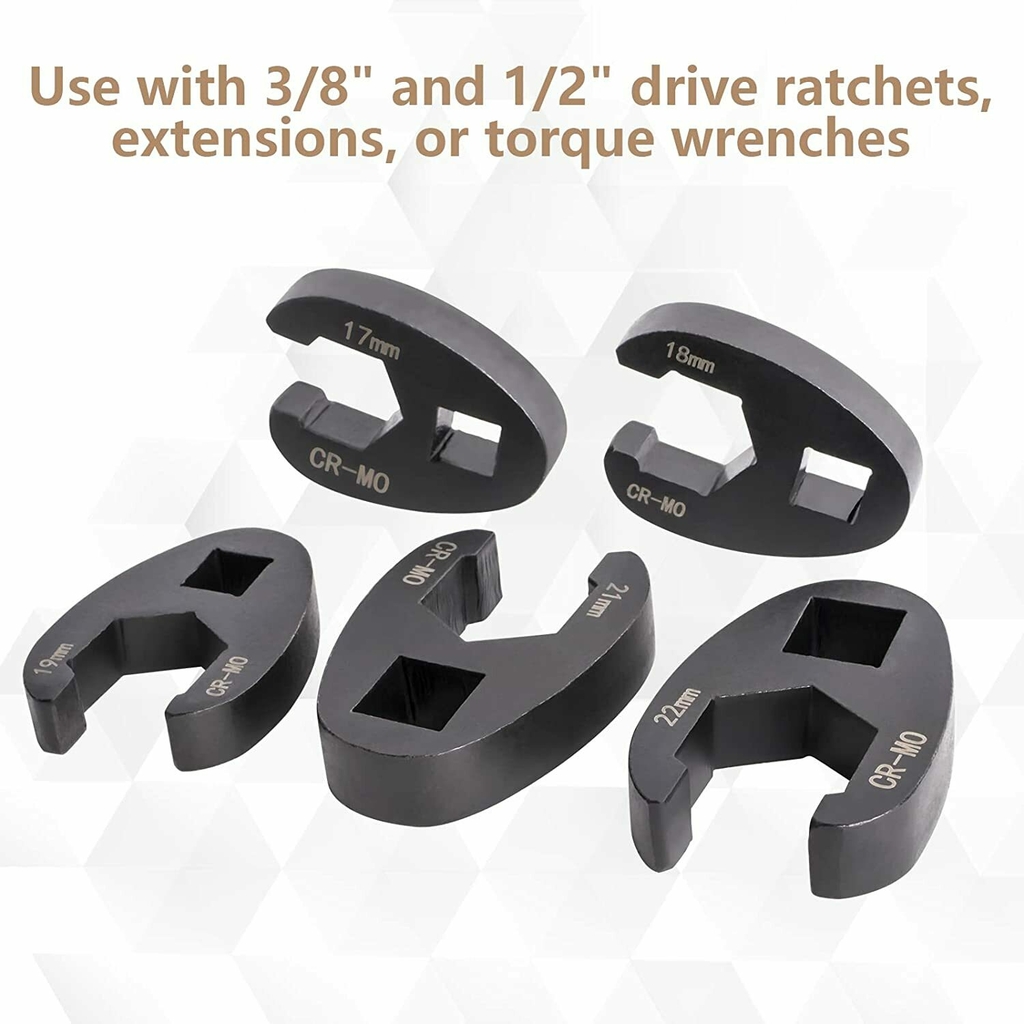 Set 15 Patas De Cuervo 8 A 24mm Encastre 3/8 Y 1/2 Ayr Tools