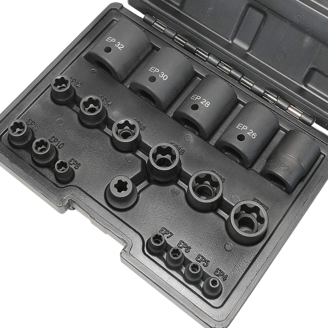 Set 19 Tubos Torx Plus Hembra 6 Y 5 Lobulos 4EP a 32EP DPTOOL