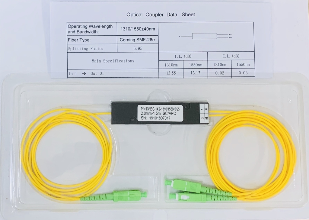 Splitter Desbalanceado Box Modular 1x2 30/70% Conectorizado Sc/Apc
