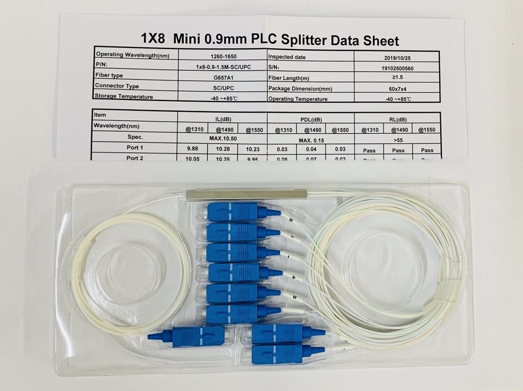Splitter Óptico Plc 1x8 Balanceado Conectorizado Sc-upc Ftth
