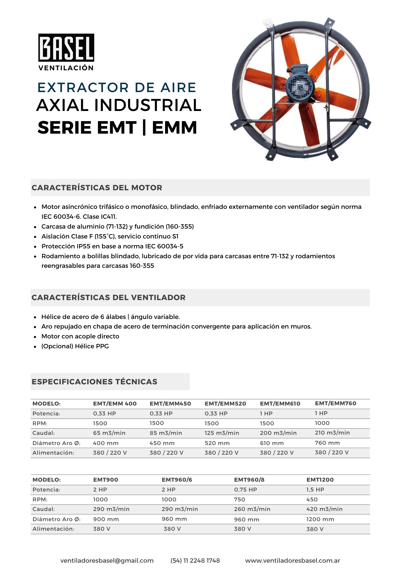 Extractor Industrial Axial - Basel Ventilación