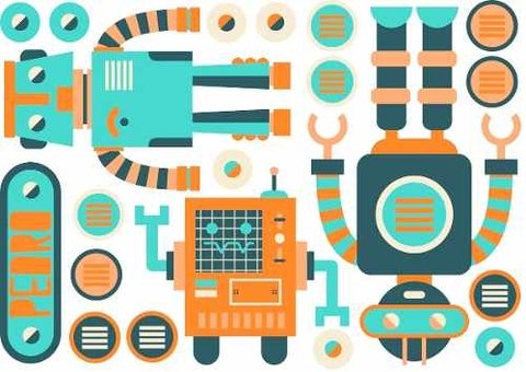 Vinilo Robots Con Tu Nombre Personalizado